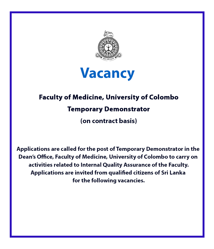 Post of Temporary Demonstrator (on contract basis) | FOM