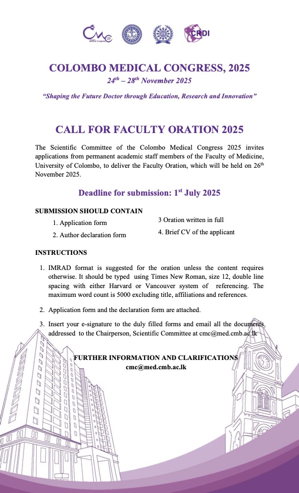 Call for Oration – CMC 2025 | FOM