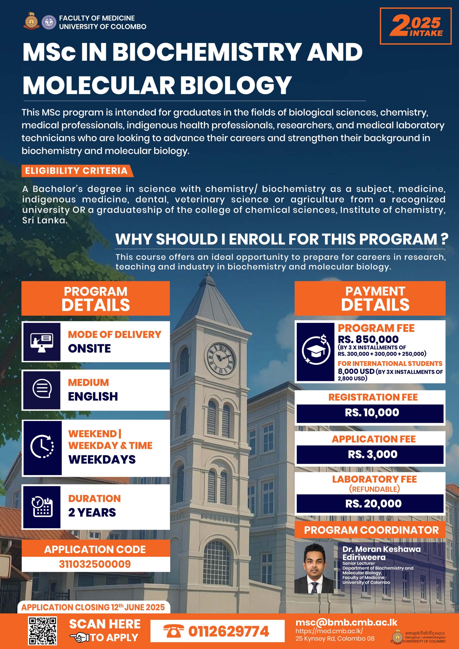 Calling applications for M.Sc. in Biochemistry and Molecular Biology ...